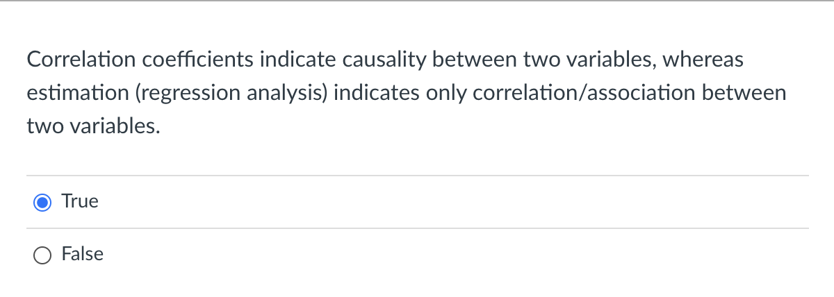 Solved Correlation coefficients indicate causality between | Chegg.com