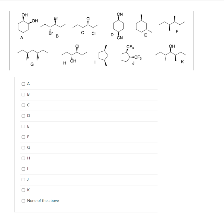 Solved Which of the given compounds are MESO? (select 5 | Chegg.com