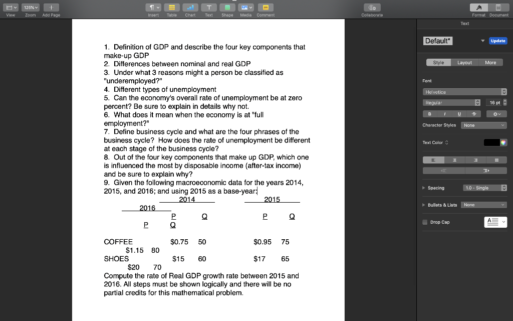 Solved T B 125% + View Zoom Add Page 1 Insert E Format | Chegg.com