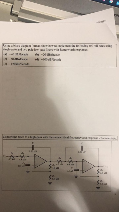 Solved Assignments LO-4: Active Filters A single-pole | Chegg.com