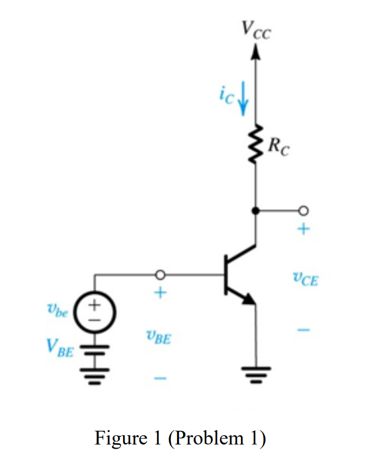 Solved (20 points) The BJT transistor in Figure 1 is | Chegg.com