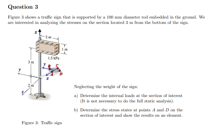 [Solved]: Figure 3 shows a traffic sign that is supported by