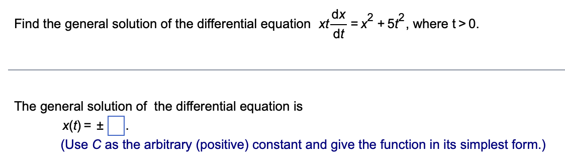 Solved Find the general solution of the differential | Chegg.com