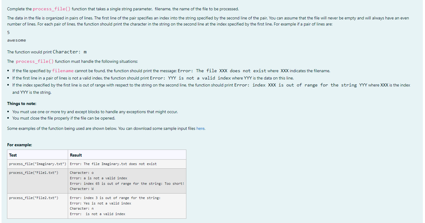 Solved Complete the process_file() function that takes a | Chegg.com
