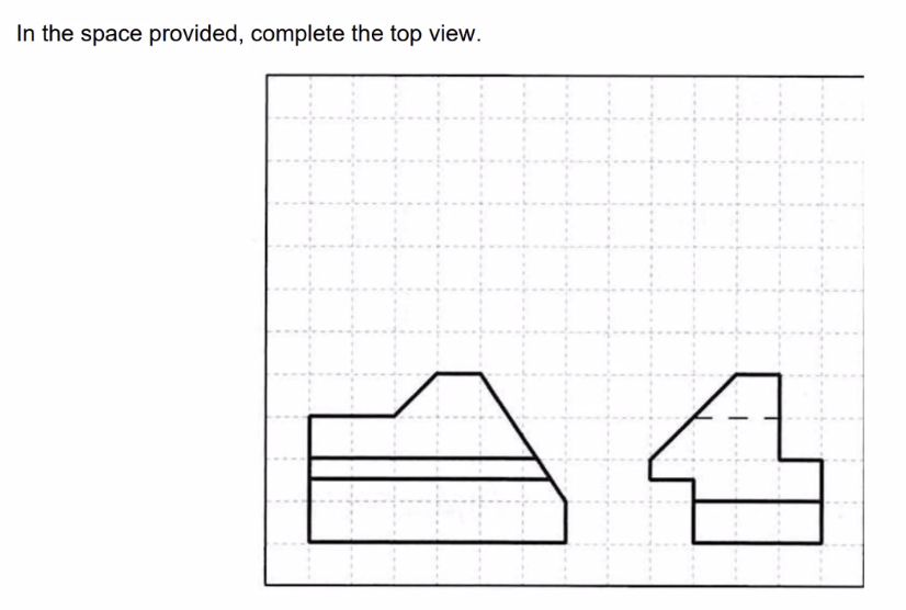 Solved In the space provided, complete the top view. | Chegg.com