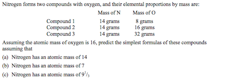 Solved Nitrogen form two compounds with oxygen, and their | Chegg.com