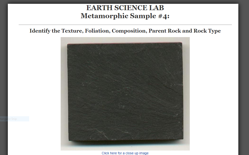 Solved EARTH SCIENCE LAB Metamorphic Sample #2: Identify the | Chegg.com