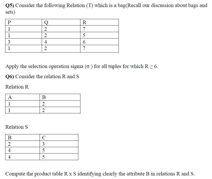 Solved Q5) Consider the following Relation (T) which is a | Chegg.com