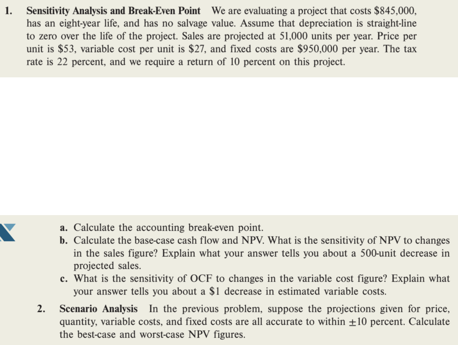 Solved 1. ﻿Sensitivity Analysis and Break-Even Point We are | Chegg.com