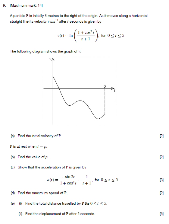 Solved 9. [Maximum mark: 14] A particle Pis initially 3 | Chegg.com