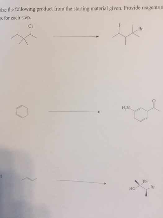 Solved Synthesize the following product from the starting | Chegg.com