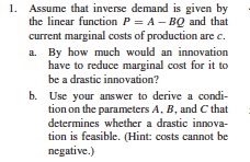 Solved Assume that inverse demand is given by the linear | Chegg.com