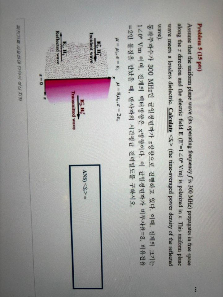 Solved Problem 5 (15 pts) Assume that the uniform plane wave | Chegg.com