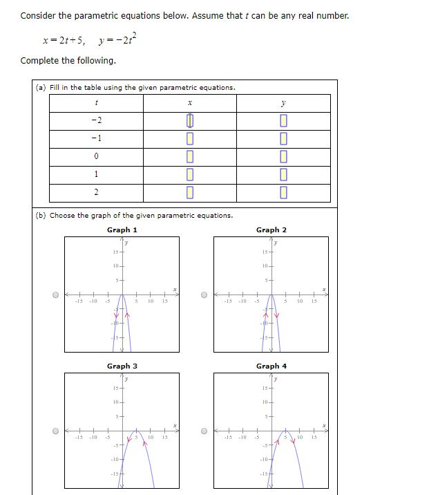 Solved Consider the parametric equations below. Assume that | Chegg.com