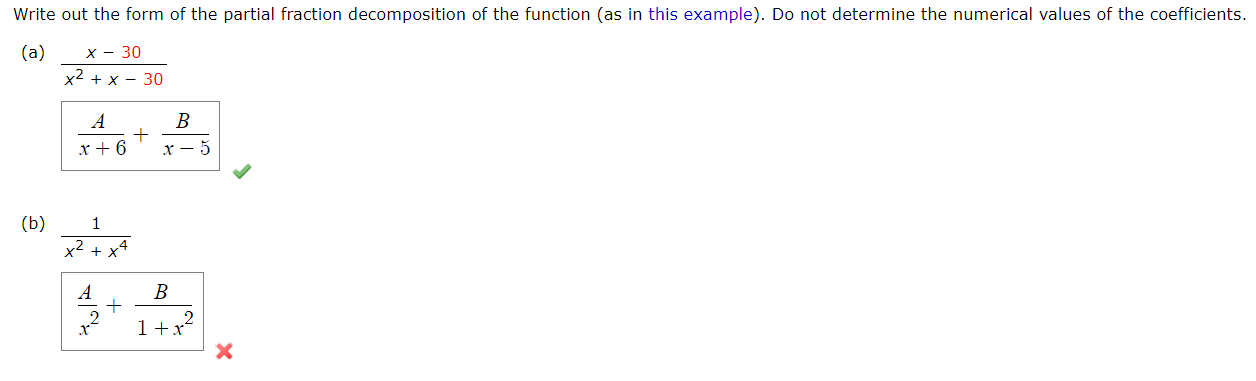 Solved Write Out The Form Of The Partial Fraction 9740