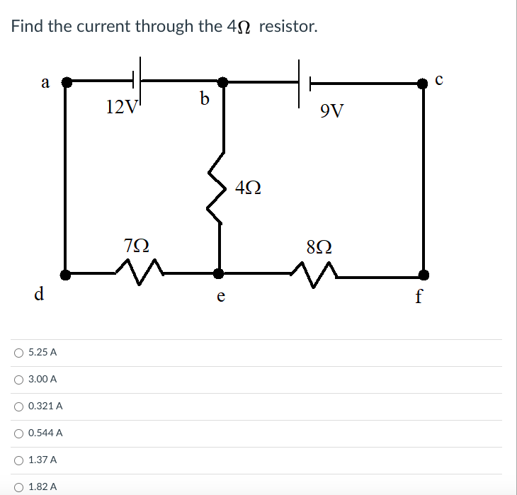 Solved Find the current through the 432 resistor. a с 12V b | Chegg.com