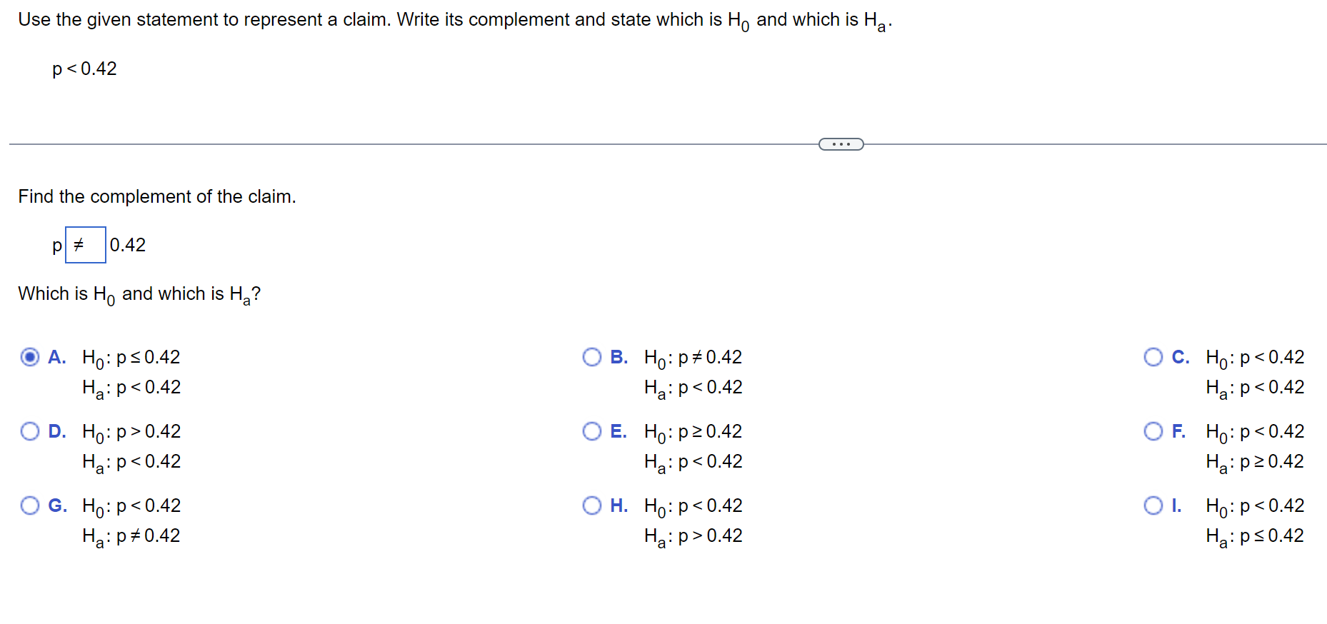 Solved Use the given statement to represent a claim. Write | Chegg.com