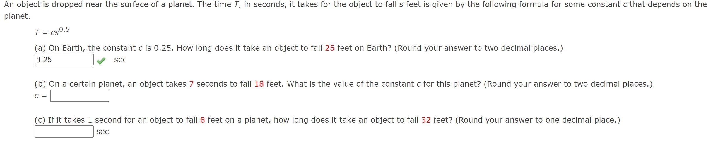 Solved in object is dropped near the surface of a planet. | Chegg.com