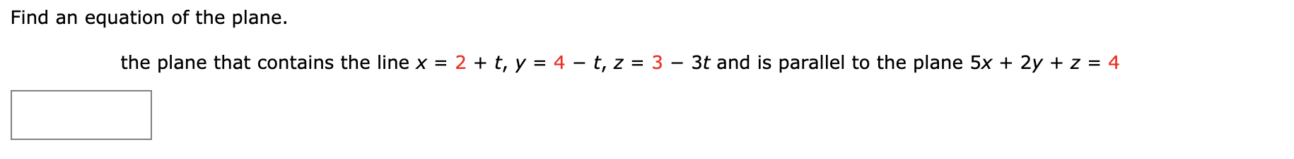Solved Find An Equation Of The Plane The Plane Through The