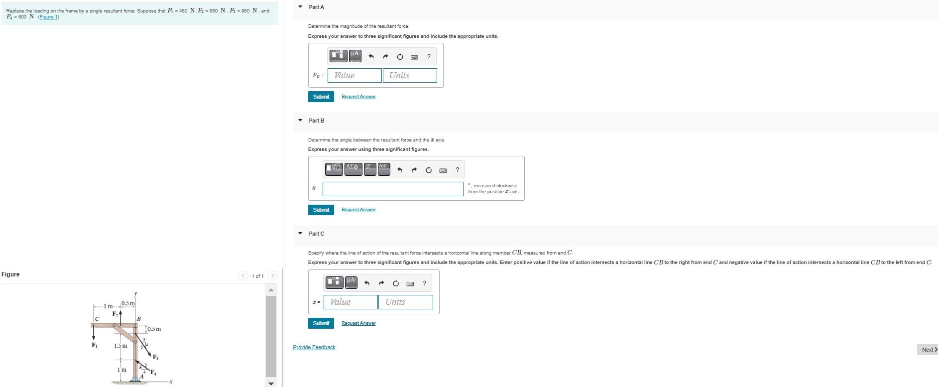 Solved Replace the loading on the frame by a single | Chegg.com