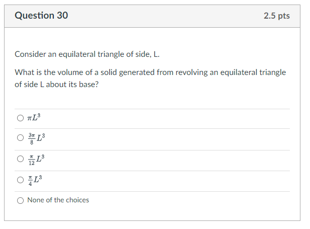Solved Consider an equilateral triangle of side, L. What is | Chegg.com