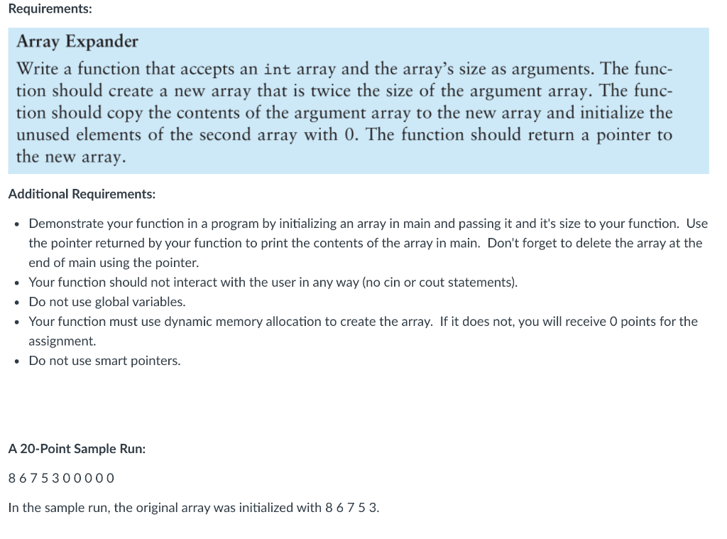 Solved Requirements Array Expander Write A Function That