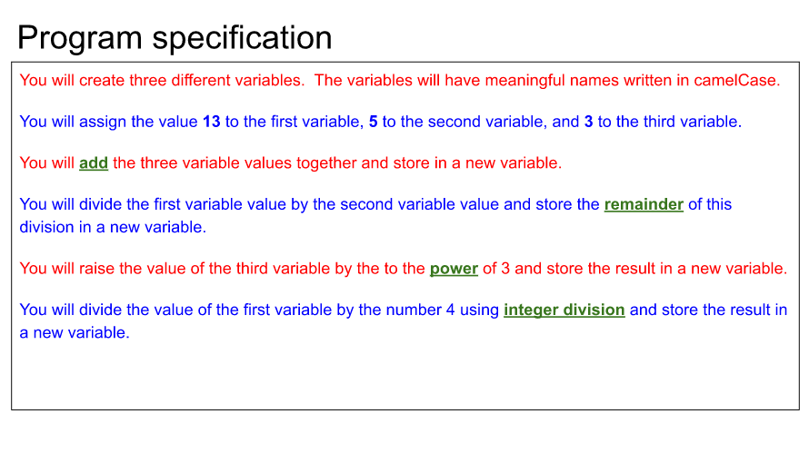 Solved Program specification | Specifications You are to | Chegg.com