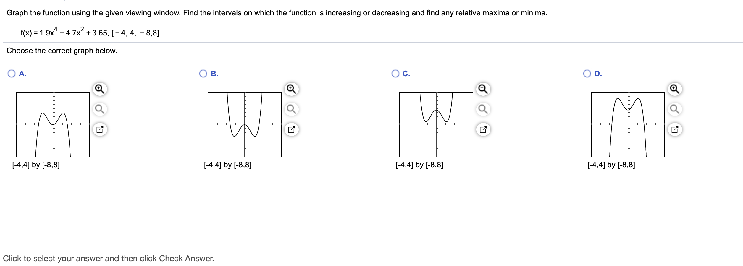 Solved Graph the function using the given viewing window. | Chegg.com