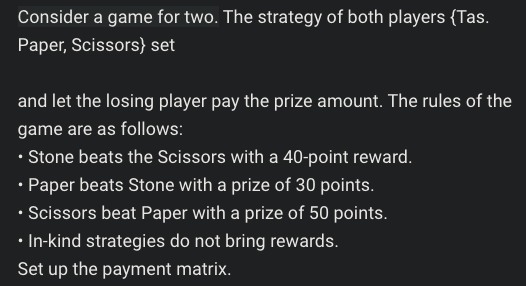 Consider a game for two. The strategy of both players | Chegg.com