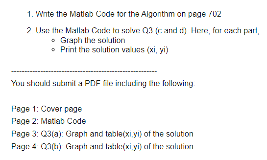 Solved 1. Write the Matlab Code for the Algorithm on page | Chegg.com