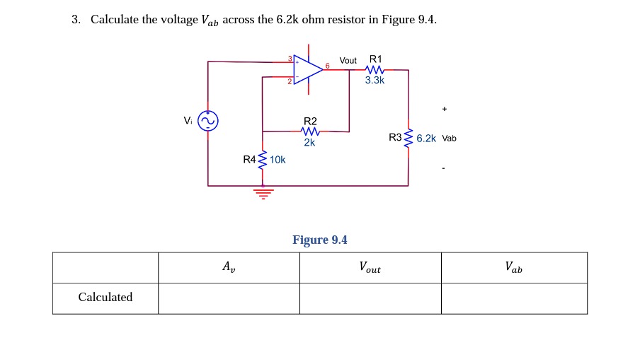 Solved 3. Calculate the voltage Vab across the 6.2k ohm | Chegg.com