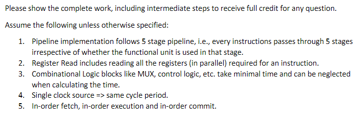Solved Please show the complete work, including intermediate | Chegg.com