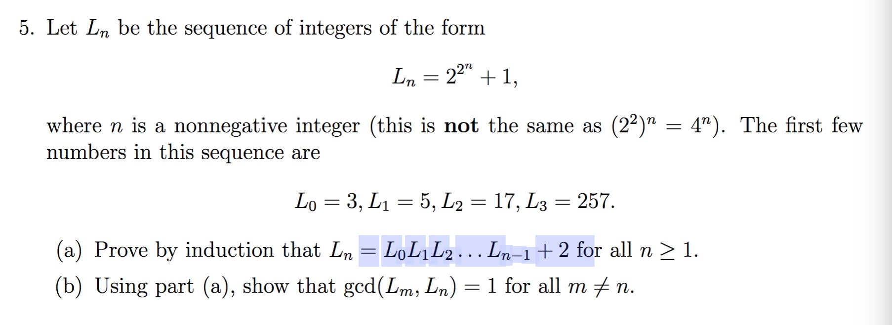 Solved 5. Let Ln be the sequence of integers of the form In | Chegg.com