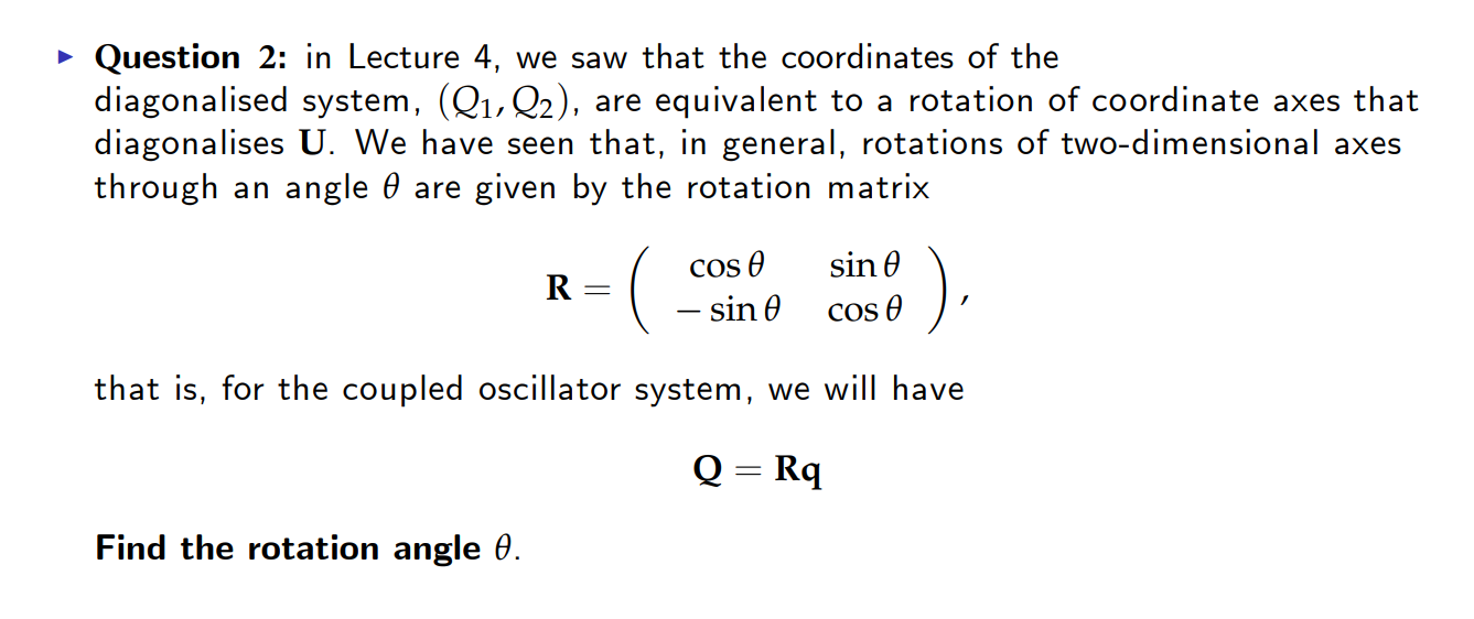 Solved Question 2: in Lecture 4, we saw that the coordinates | Chegg.com