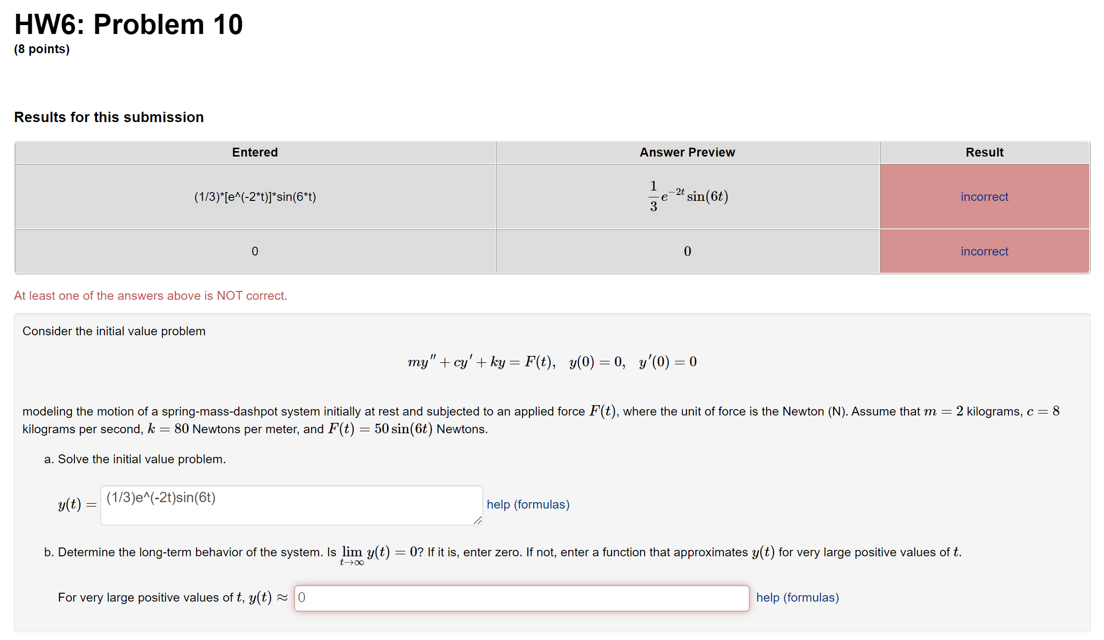 Solved HW6: Problem 10 (8 points) Results for this | Chegg.com