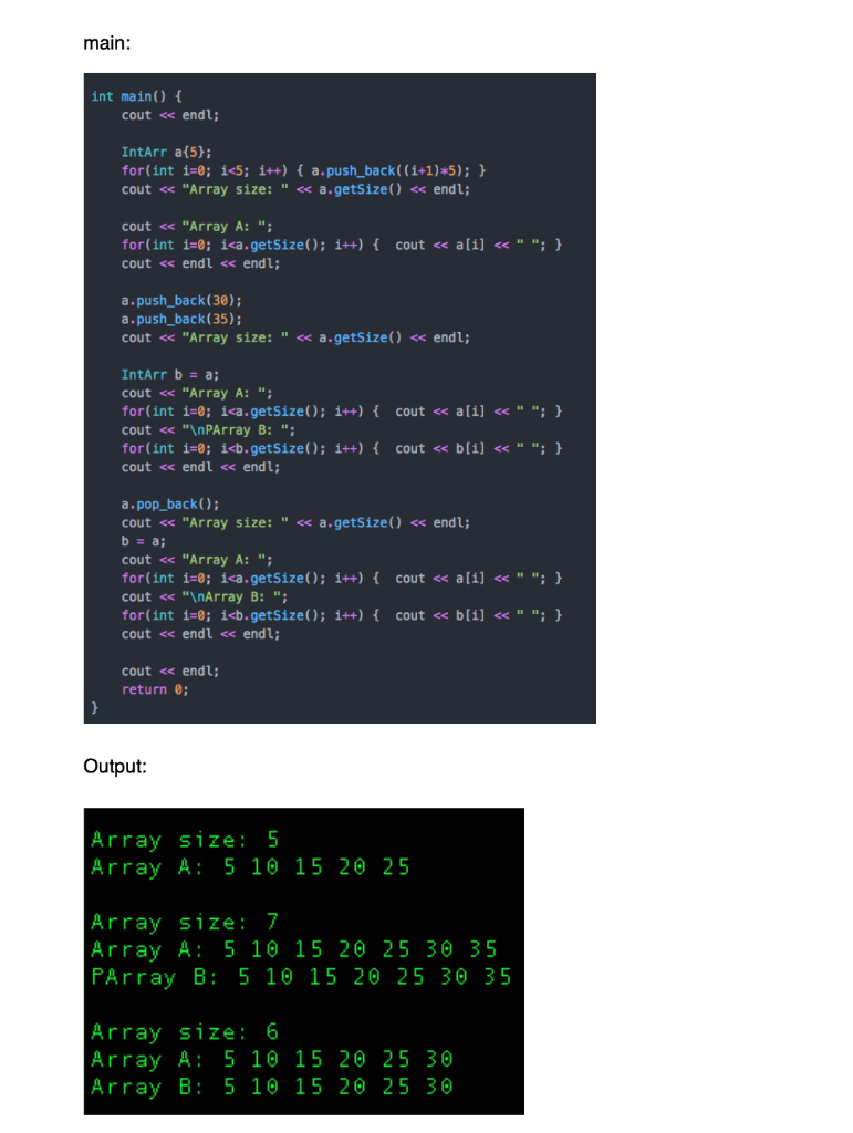 Solved Use following main function to test your program. int | Chegg.com