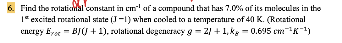 Solved Find the rotational constant in cm−1 of a compound | Chegg.com