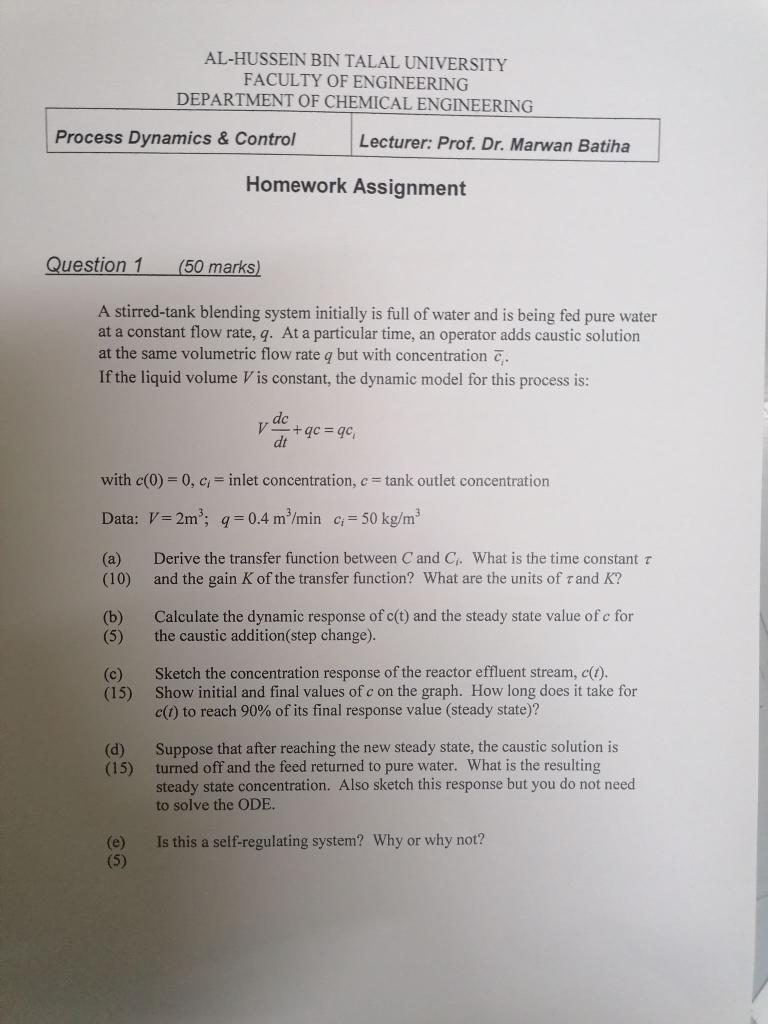 Solved Homework Assignment estion 1 (50 marks) A | Chegg.com