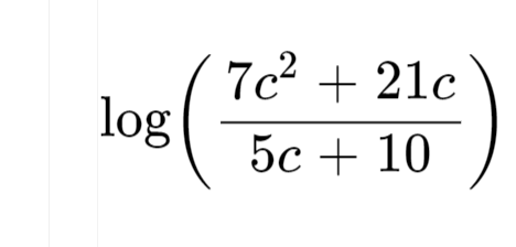 Solved log 7c2 + 21c 50 + 10 | Chegg.com