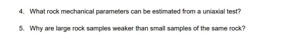 Solved 7. A stress-strain curve of a cylindrical rock sample | Chegg.com