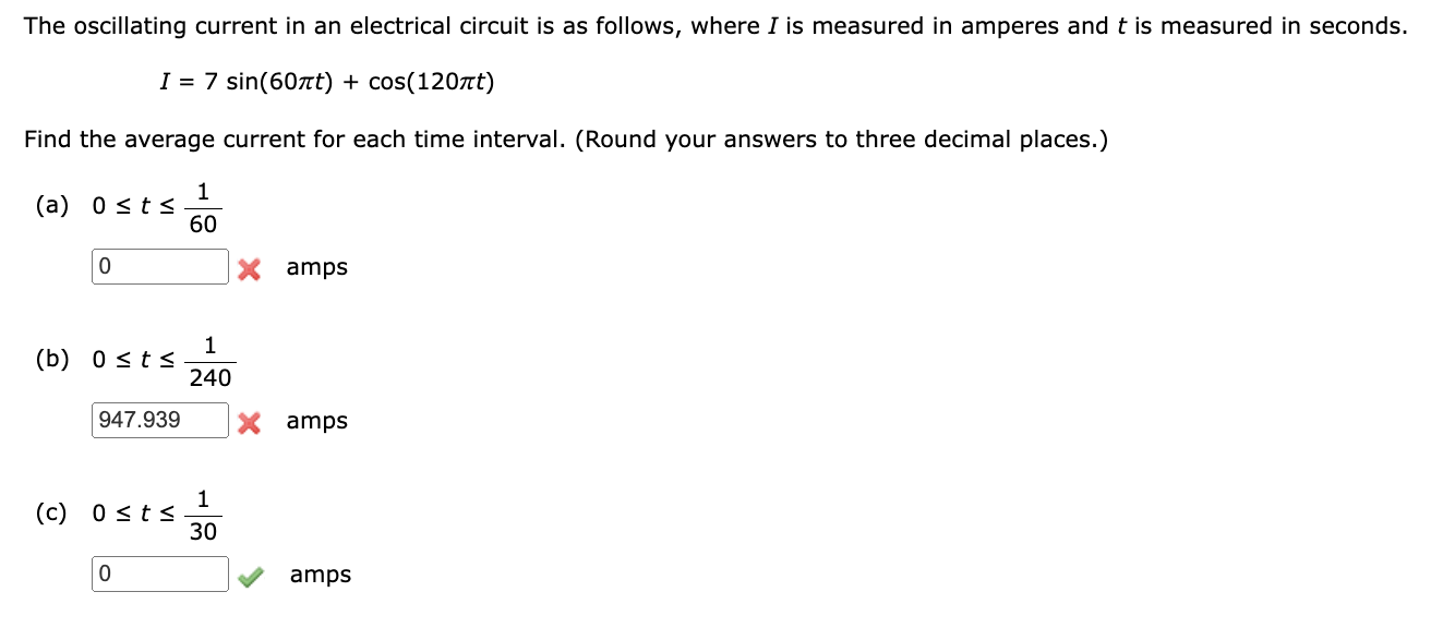 Solved The oscillating current in an electrical circuit is | Chegg.com