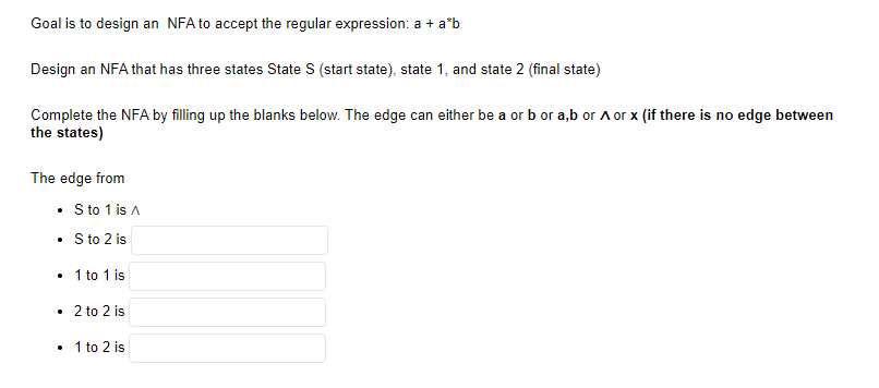 Solved Goal is to design an NFA to accept the regular | Chegg.com