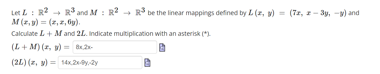Solved Let L:R2→R3 and M:R2→R3 be the linear mappings | Chegg.com