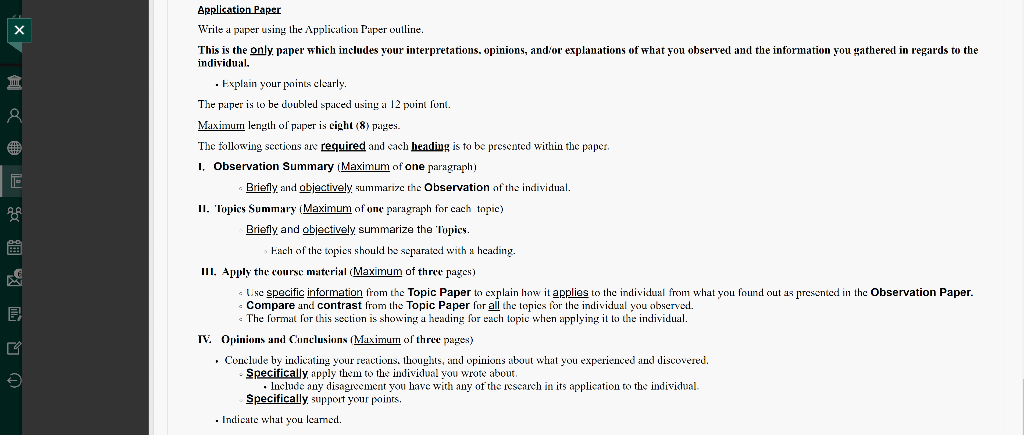 Application Paper Write a paper using the Application | Chegg.com