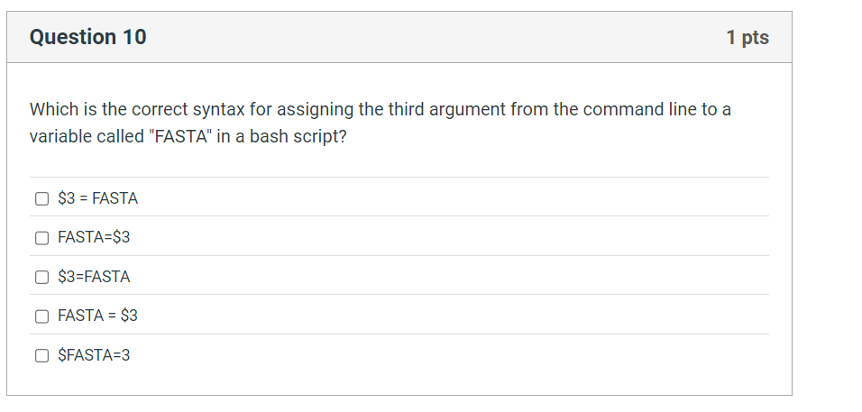 Solved Question 10Which is the correct syntax for assigning | Chegg.com