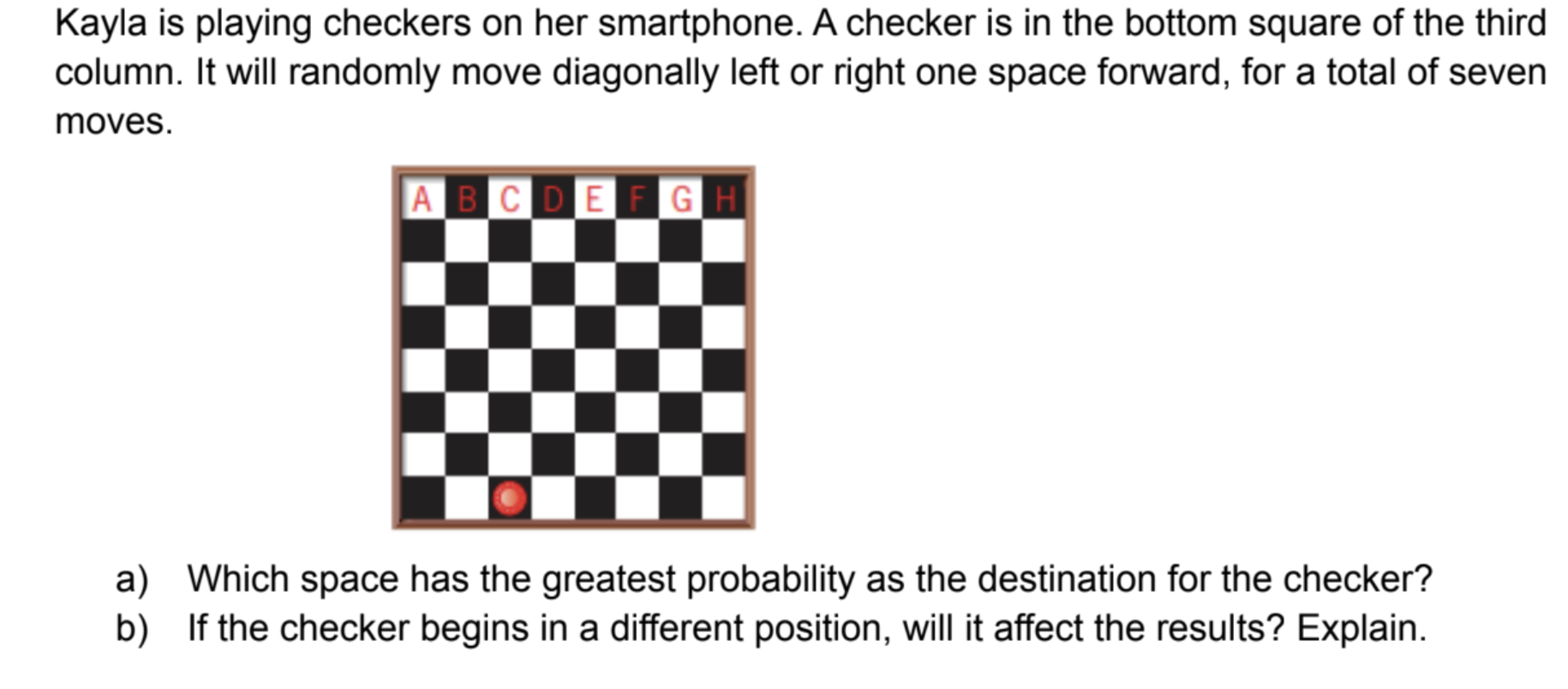 Kayla is playing checkers on her smartphone. A | Chegg.com