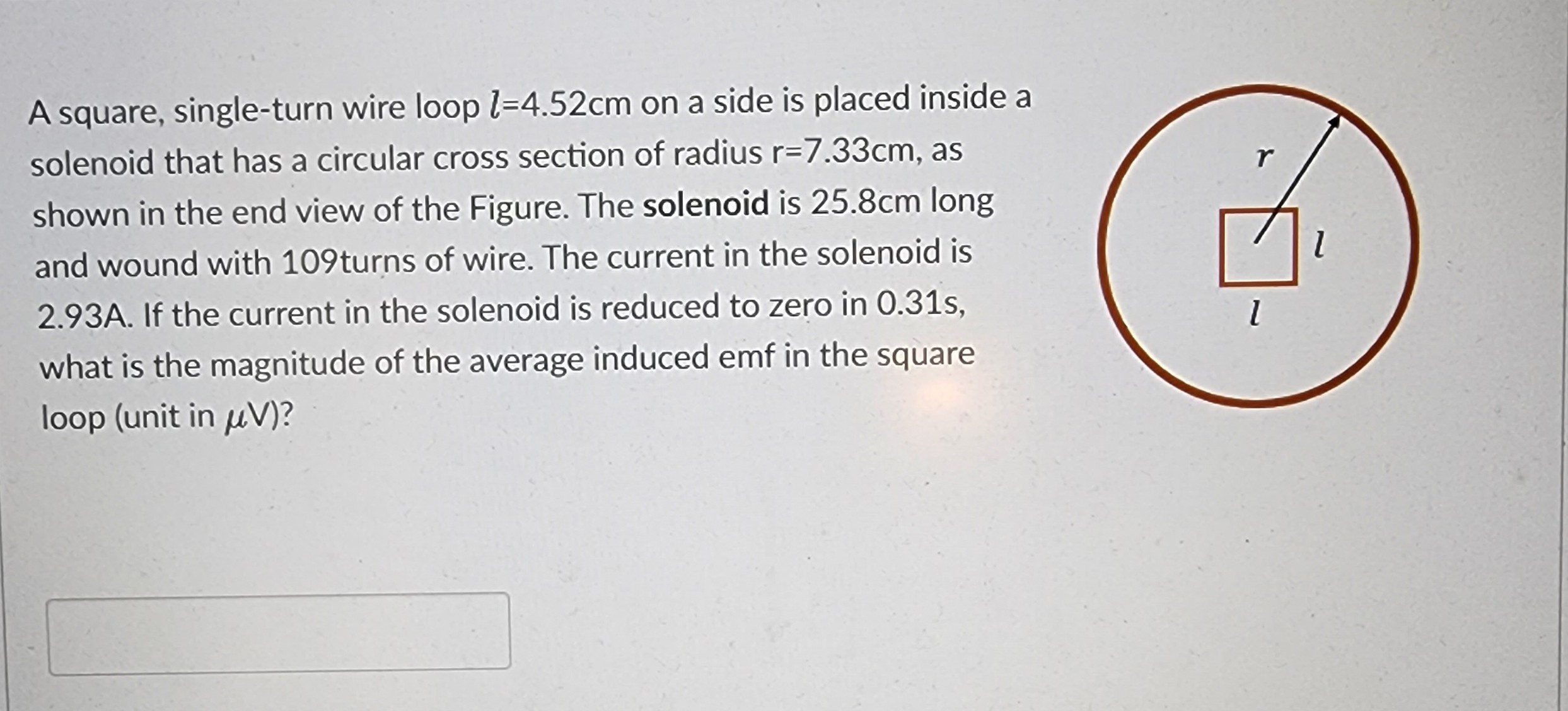 Solved A square, single-turn wire loop l=4.52 cm on a side | Chegg.com