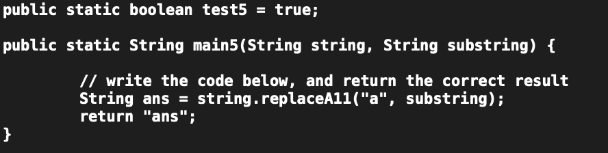 Solved In Java Please Public Static Boolean Test5 True