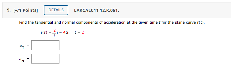 Solved 9. [-/1 Points] DETAILS LARCALC11 12.R.051. Find the | Chegg.com