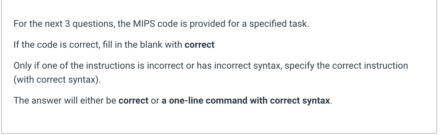 Solved For this question, if the command is correct, write | Chegg.com